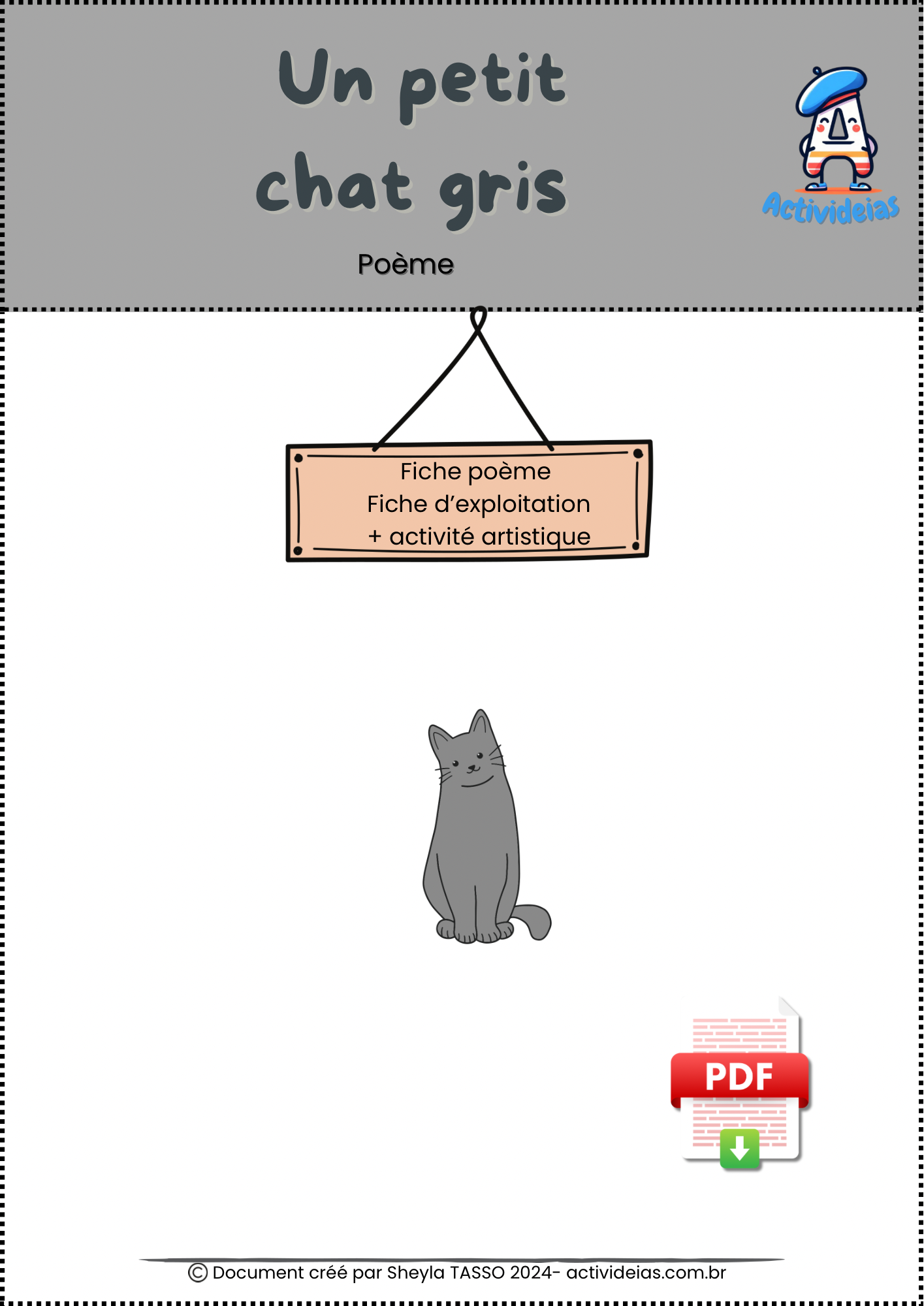 Poème : Un petit chat gris